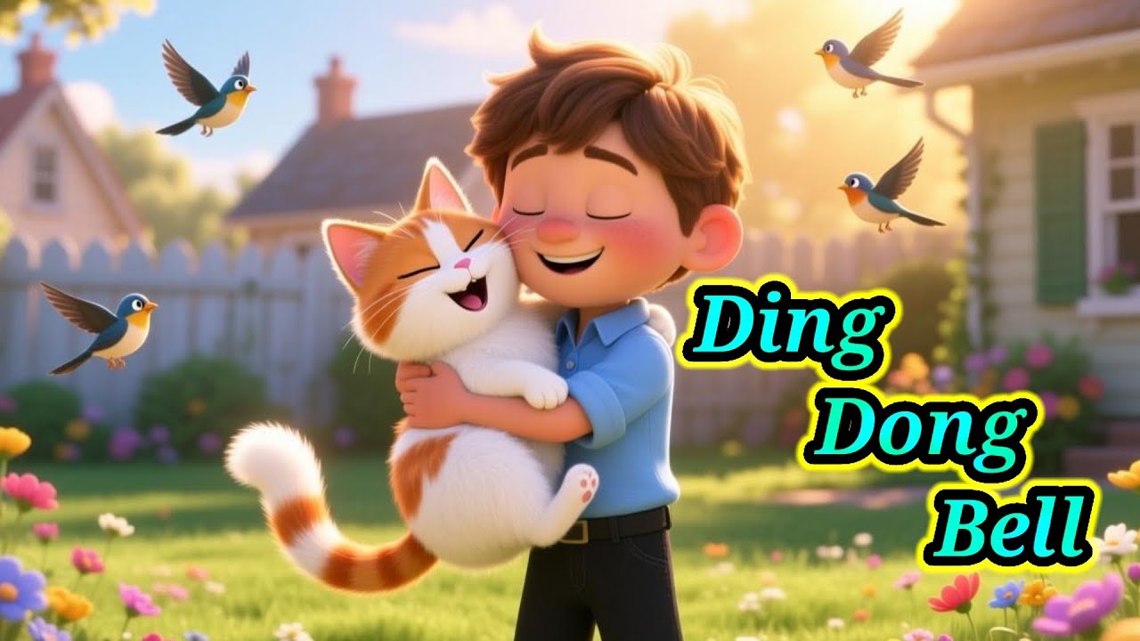 Ding Dong Bell 🐱 | Cute Cat Nursery Rhyme for Kids | Kids Songs ...