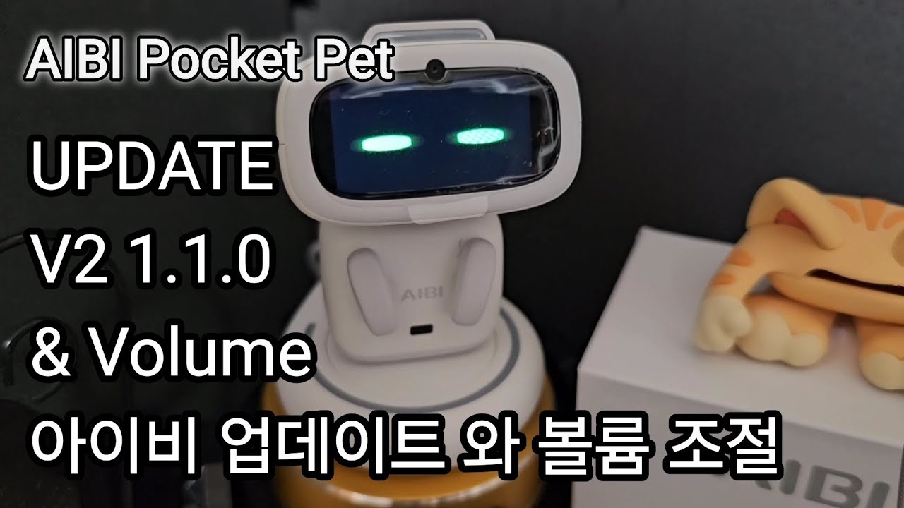 AIBI Pocket Pet Update V2 1.1.0 & Volume 아이비 업데이트와 볼륨 조절 휴대용 미니 AI 반려로봇 ...