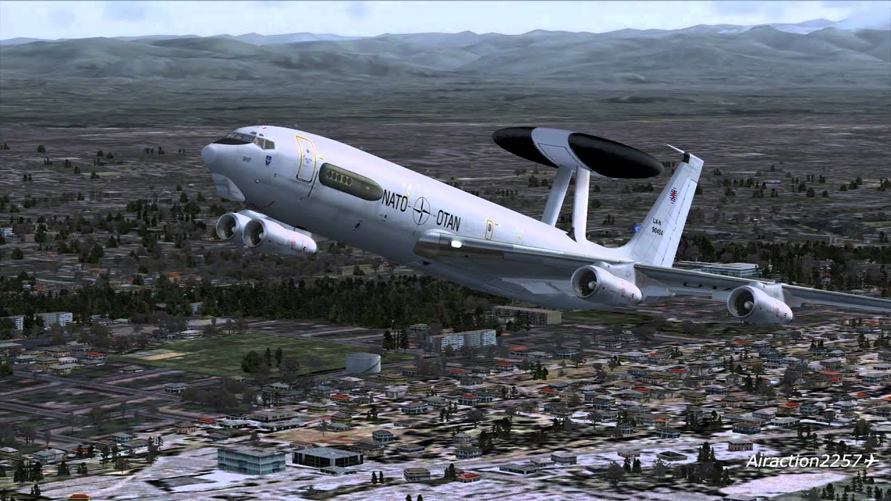 B707 NATO Boeing E-3A Sentry (AWACS) FS9 - YouTube