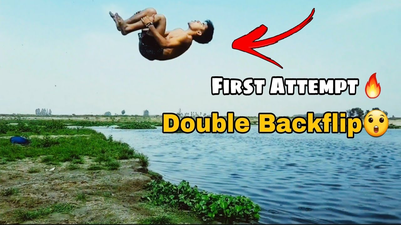 Double Backflip failed 😔Best flips Practice in River - YouTube
