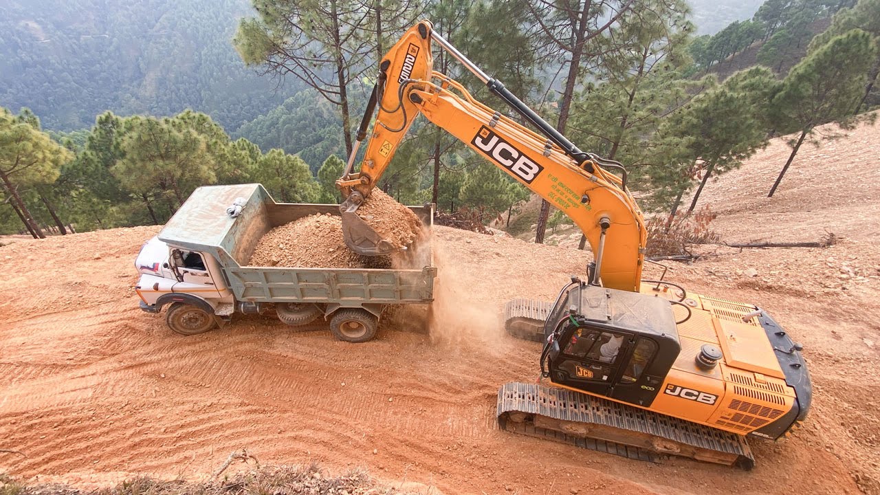 Excavator at work | Excavator videos | JCB excavator loading dump truck ...