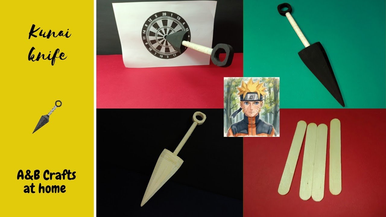 How to make popsicle stick KUNAI Knife. - YouTube