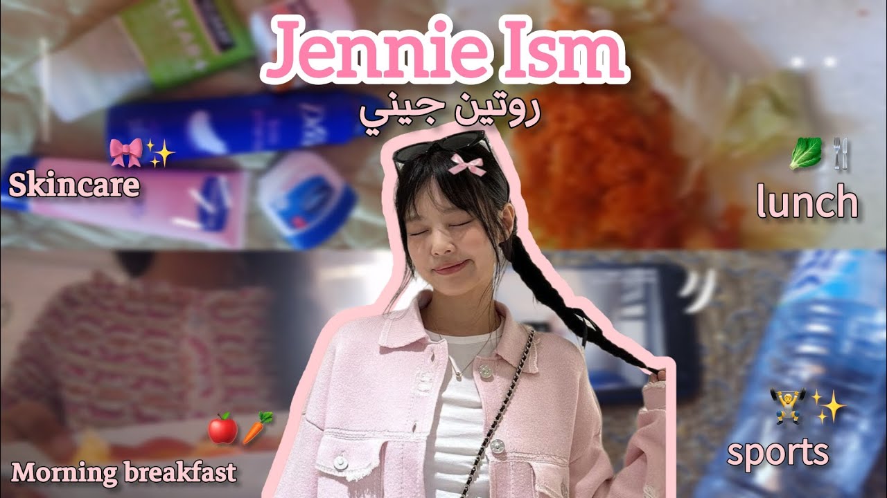 جربت نمط عيش الإيدول جيني لمدة يوم كامل 💕🥹 Jennie Ism (سكين كير،رياضة ...