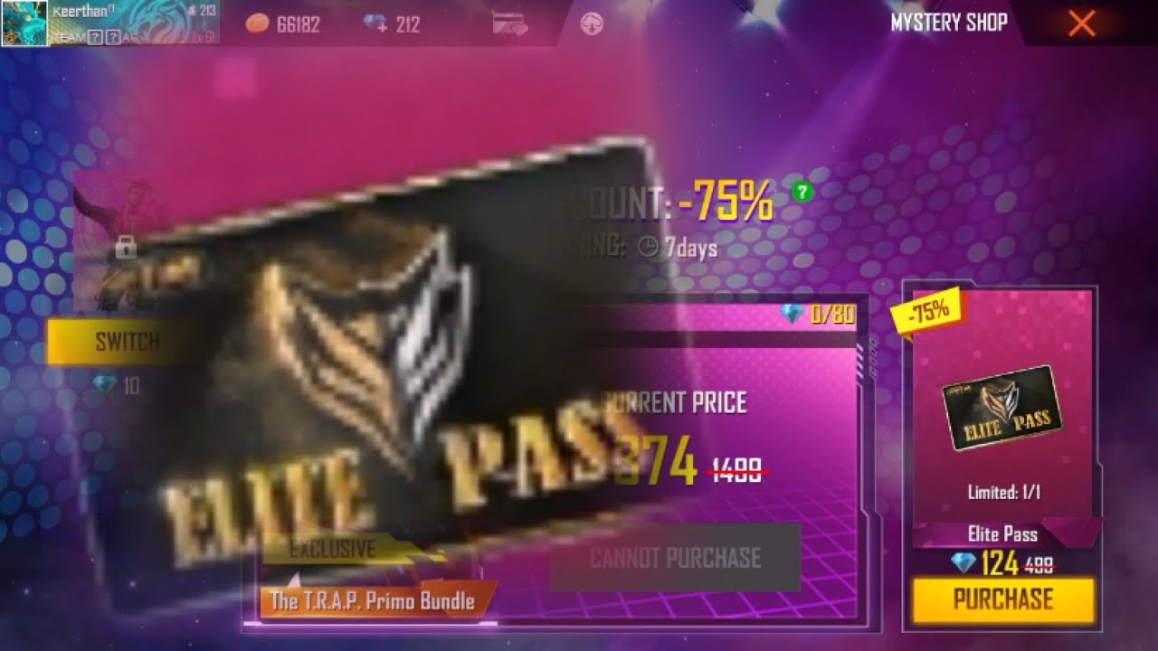 #FIRST elite pass buyed in my account #LEVEL 61 #mysteryshop - YouTube