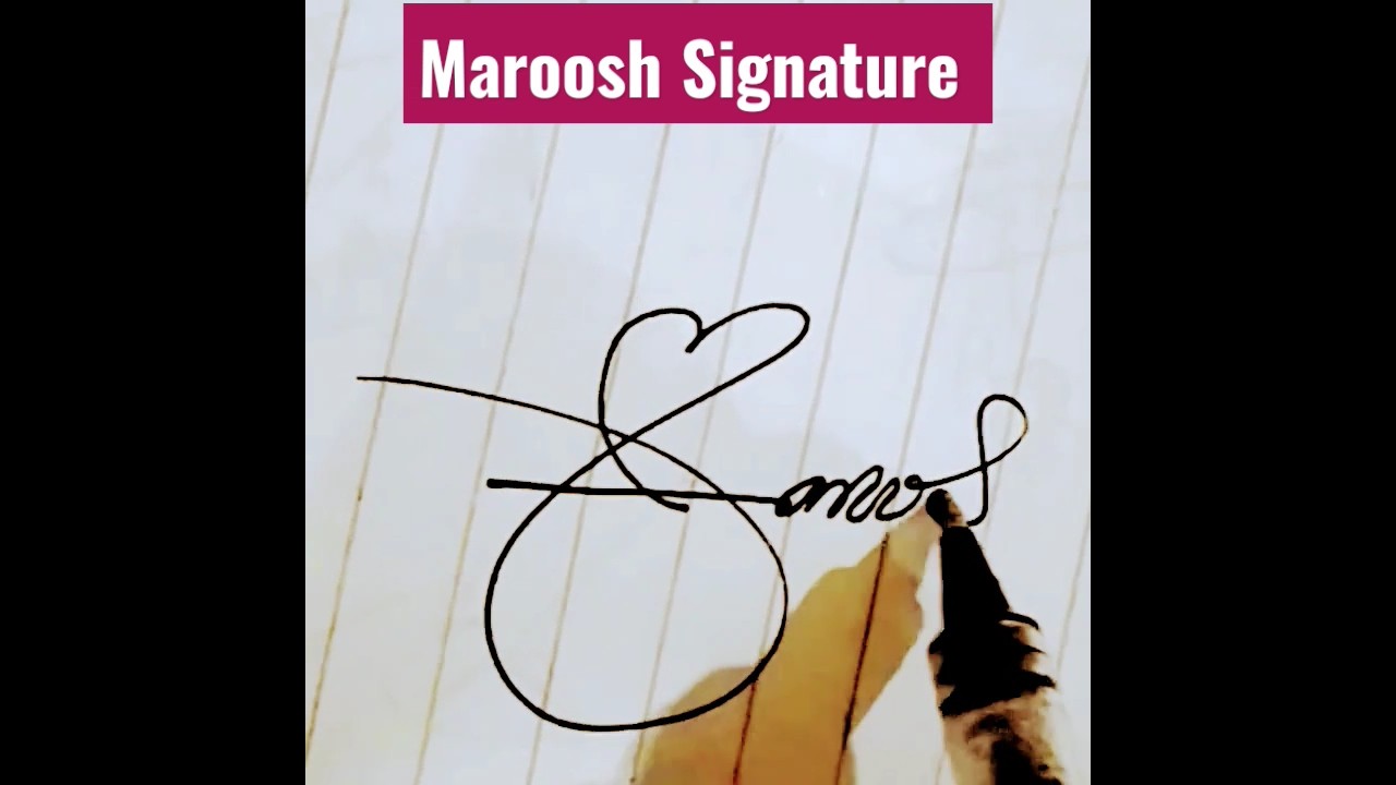 Maroosh name Signature||Easy signature idea||#viralvideo #signature # ...