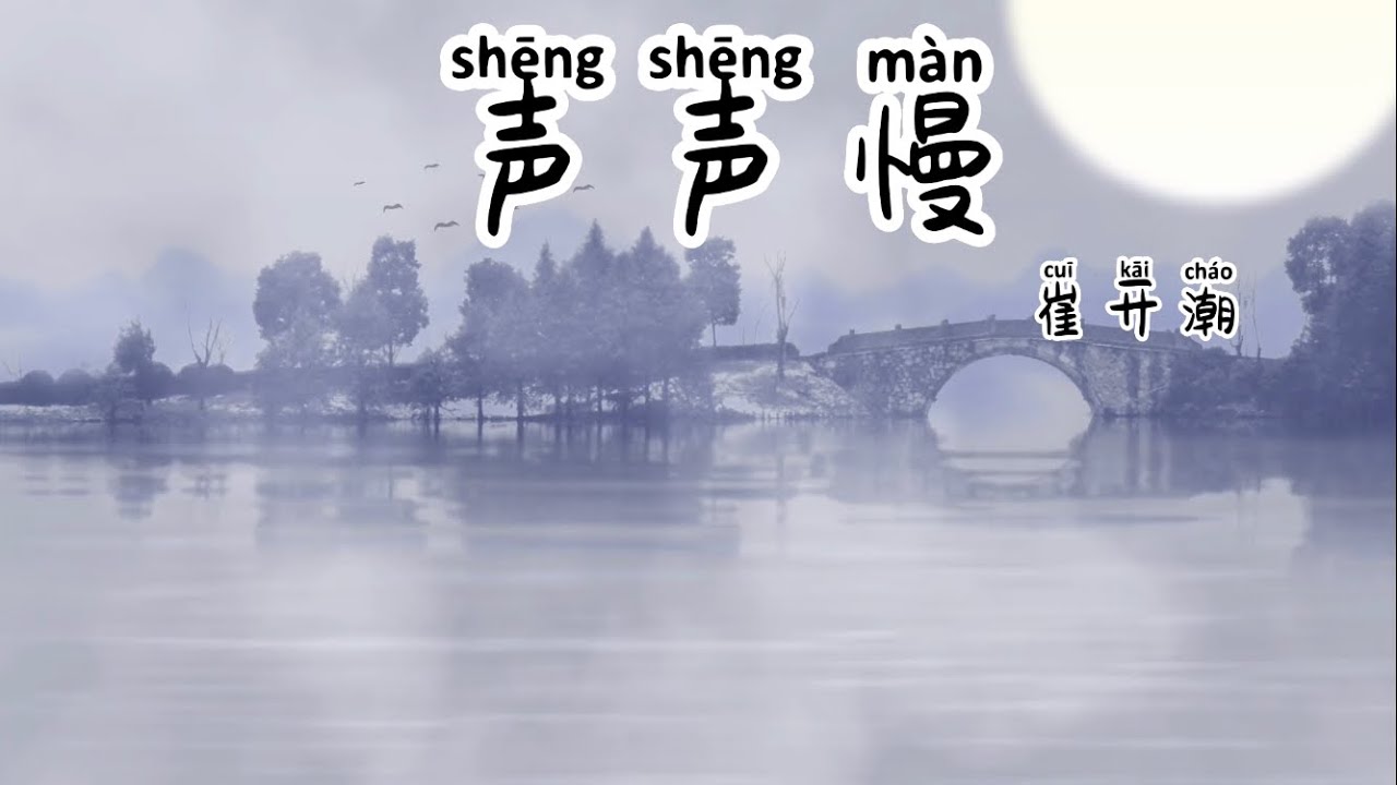 Learn Chinese songs Slow sound by Cui Kai Chao with lyrics/pinyin(english translation)歌词拼音 声声慢 ...
