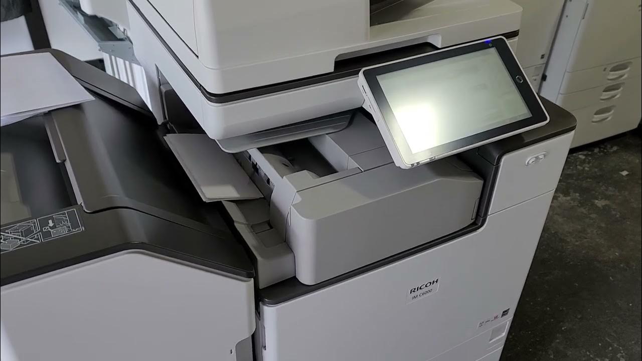 Ricoh imc6000 folding finisher run - YouTube