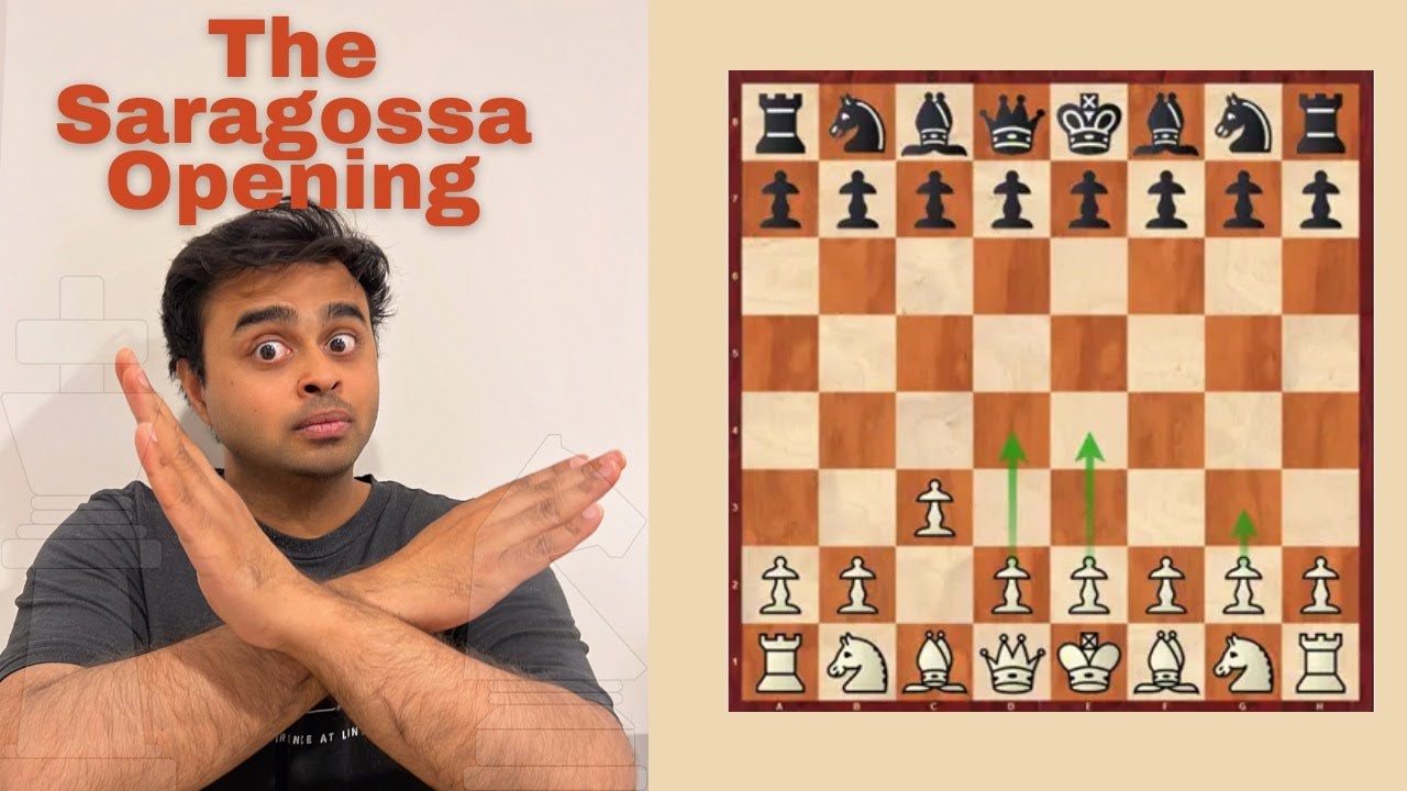 Beginner tries the SARAGOSSA Opening in Chess and LOSES! - YouTube