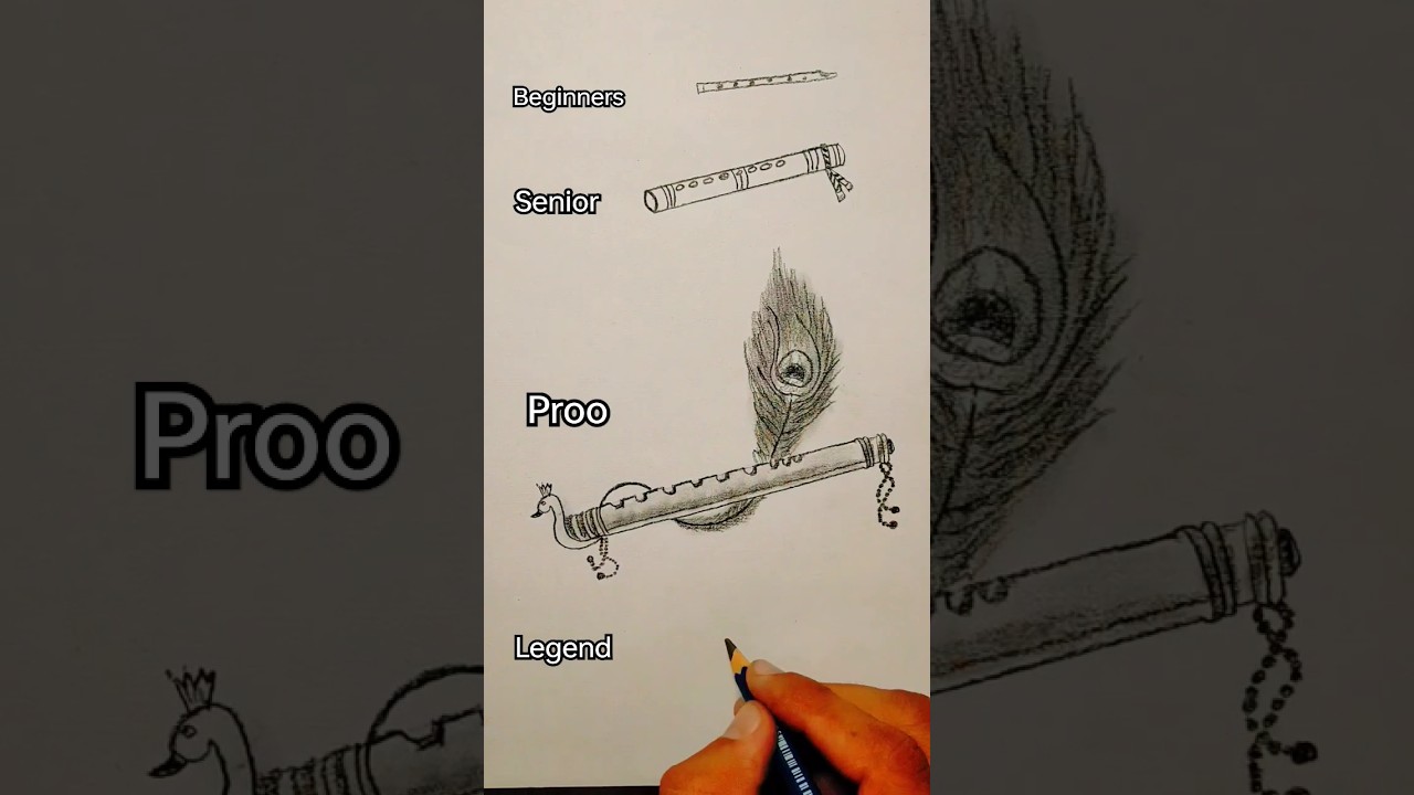 how to make a flute in 3d #flute #krishna #viral #art #sketch