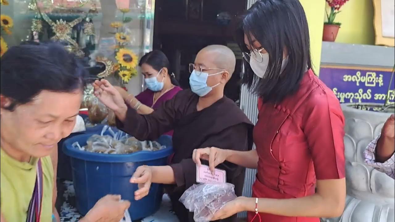 2 2 2023 သရက်တောကျောင်းတိုက် သဘာဝတရားရိပ်သာ၌ နေ့စဥ် ထမင်း ဟင်း အဟာရဒါန