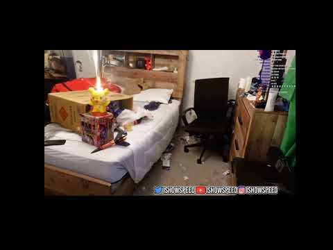 IShowSpeed Lights fireworks in his room - YouTube