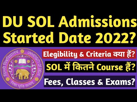 DU SOL Admissions Started Date 2022-23? DU SOL Admission Course ...