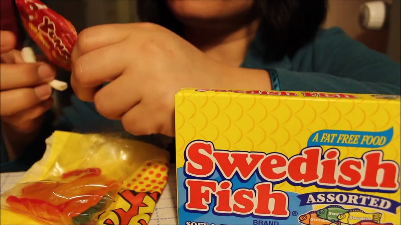 ASMR eating Swedish Fish taste test - YouTube