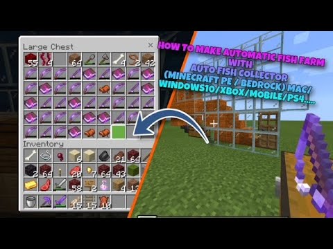 HOW TO MAKE AUTOMATIC FISH FARM WITH AUTO FISH COLLECTOR(MINECRAFT PE ...