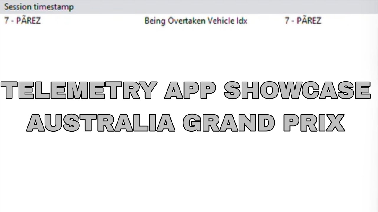 Telemetry App Showcase: Australia Grand Prix - YouTube