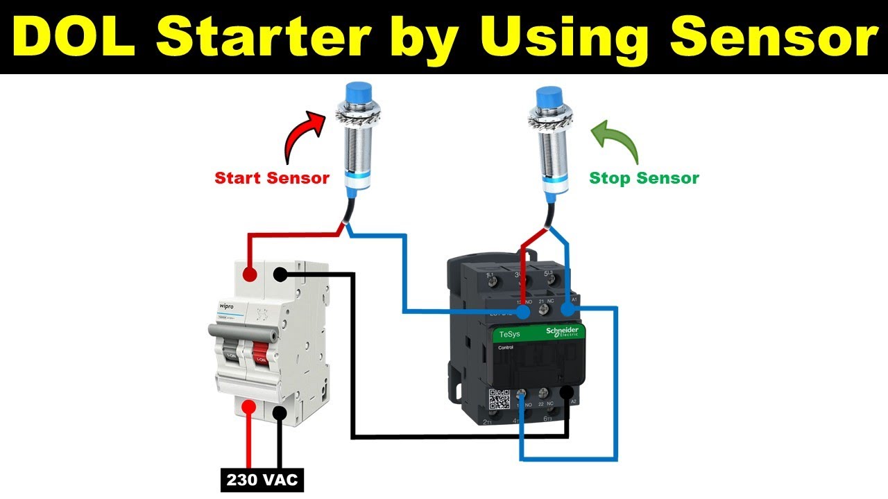 DOL Starter by Using Two Proximity Sensor @ElectricalTechnician - YouTube