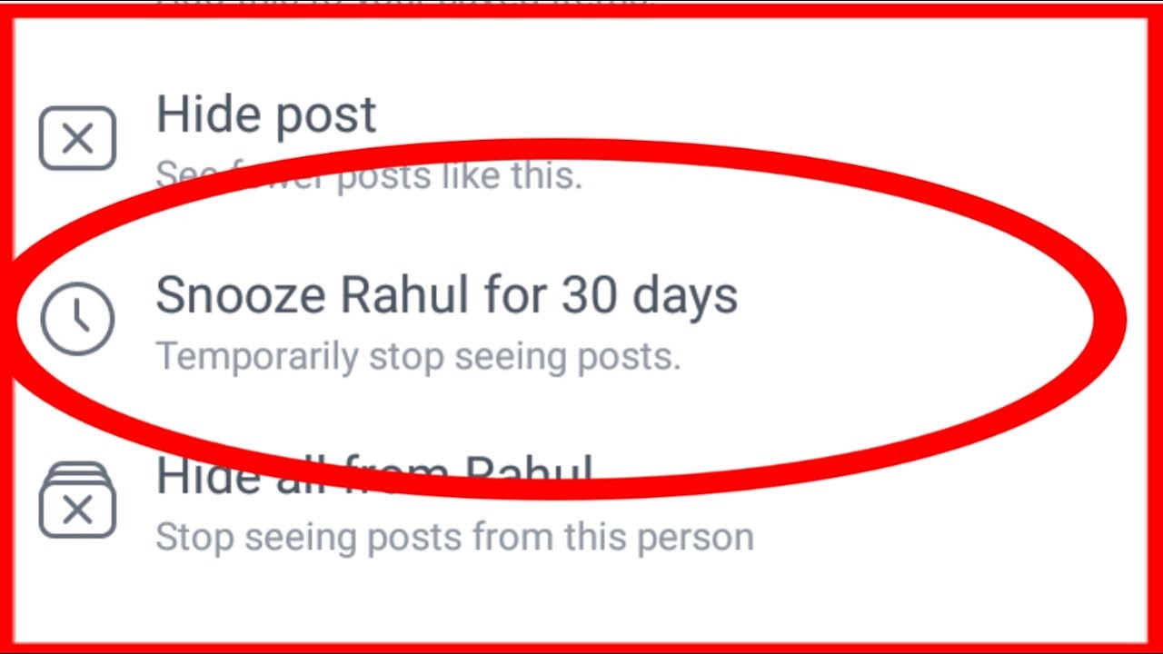 Facebook || How to use snooze for 30 days on facebook - YouTube