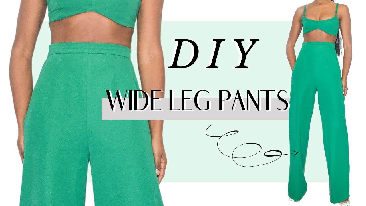 DIY Wide Leg Pants + pattern - YouTube