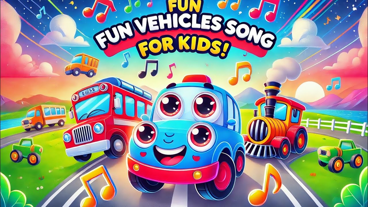 Fun Vehicles Song For Kids | Vehicles Song | Car Trucks and Train Song ...