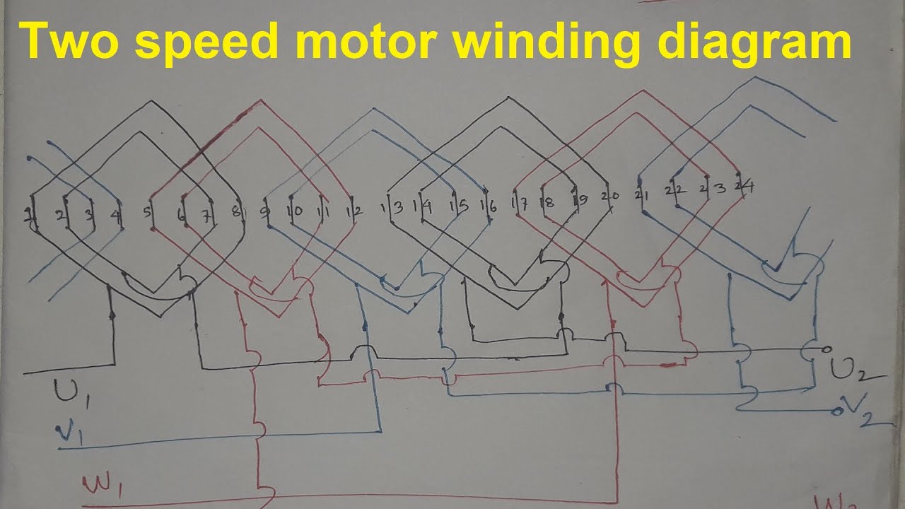 3 phase 3000rpm and 1500 rpm Motor rewinding diagram - YouTube