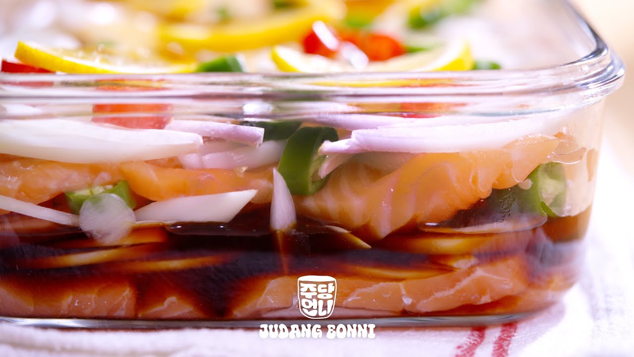 코스트코 대용량 연어 이렇게 드세요 초간단 연어장 맛있게 만드는 법~ 손님초대날 10년째 써먹는 레시피 연어장 만들기 연어