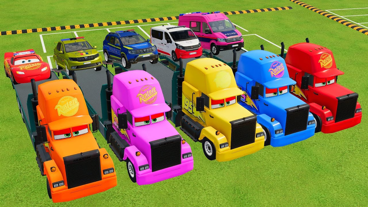 TRANSPORTING ALL POLICE CARS and AMBULANCE EMERGENCY VEHICLES WITH ...