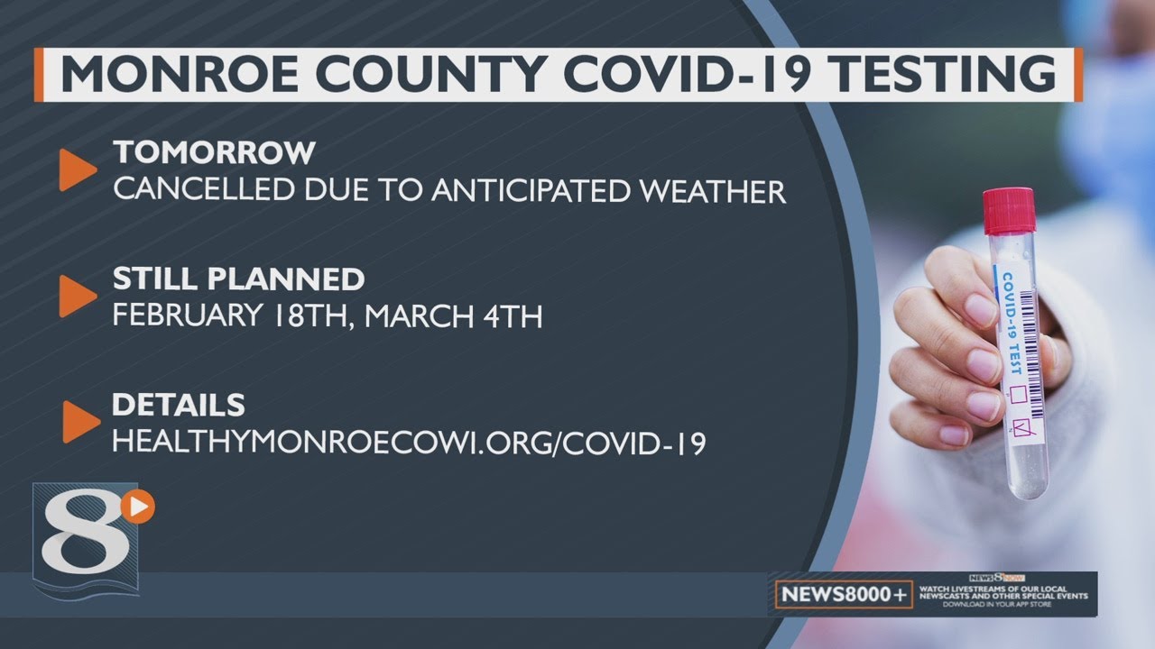 Monroe County COVID-19 testing site cancelled due to expected snowfall ...