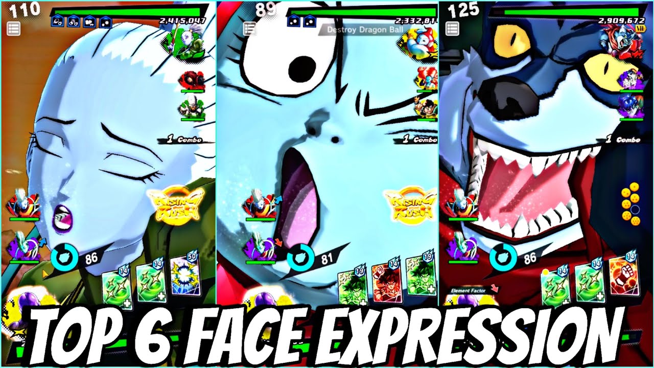 TOP 6 FACE EXPRESSION!! 🔥 IN DRAGON BALL LEGENDS - YouTube