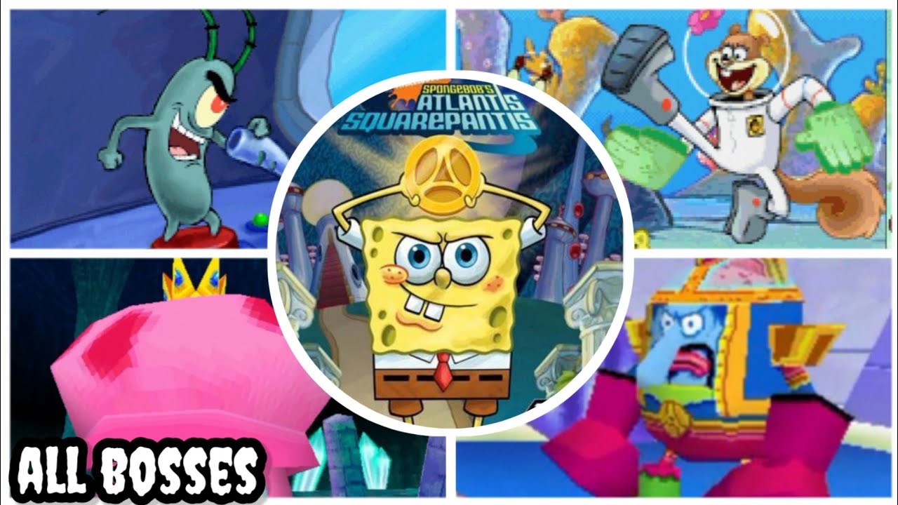 SpongeBob's Atlantis SquarePantis [ DS ] - all bosses - YouTube