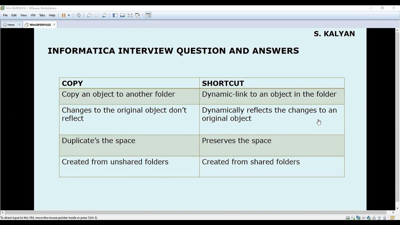 Informatica Power Center, Interview Q & A, Copy Vs Shortcut - YouTube