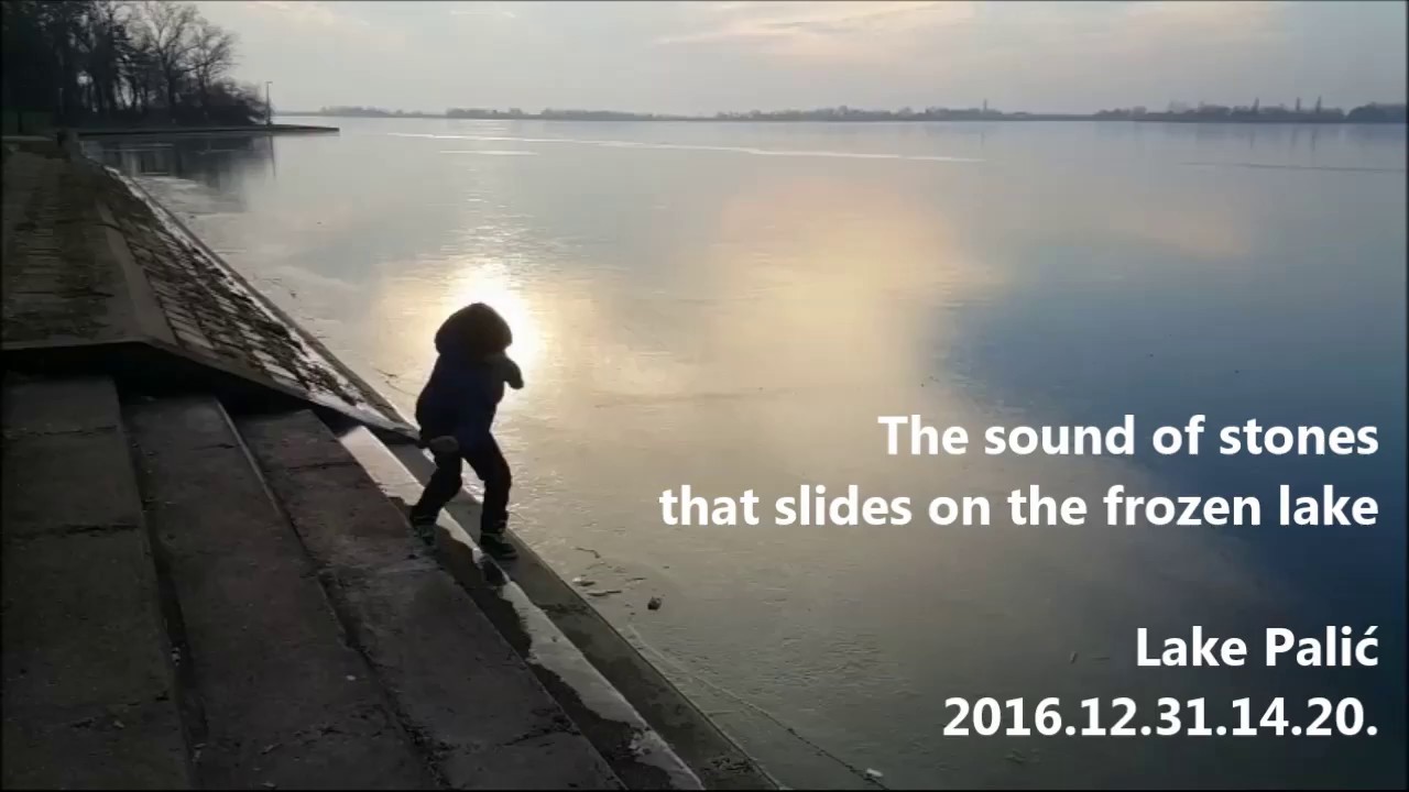 The sound of sliding stone over the frozen lake - YouTube