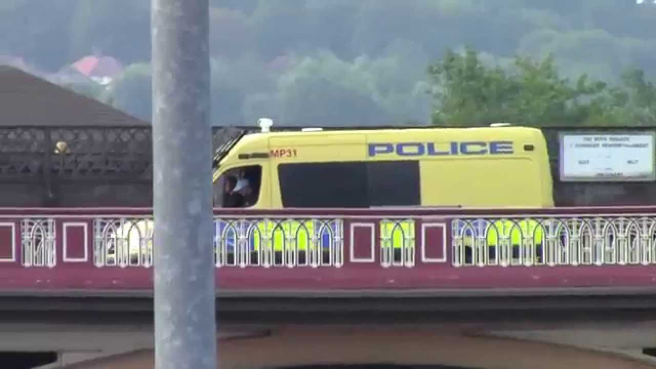 Merseyside Police - Armed Mercedes Sprinter Riot Vans Convoy in Newport ...