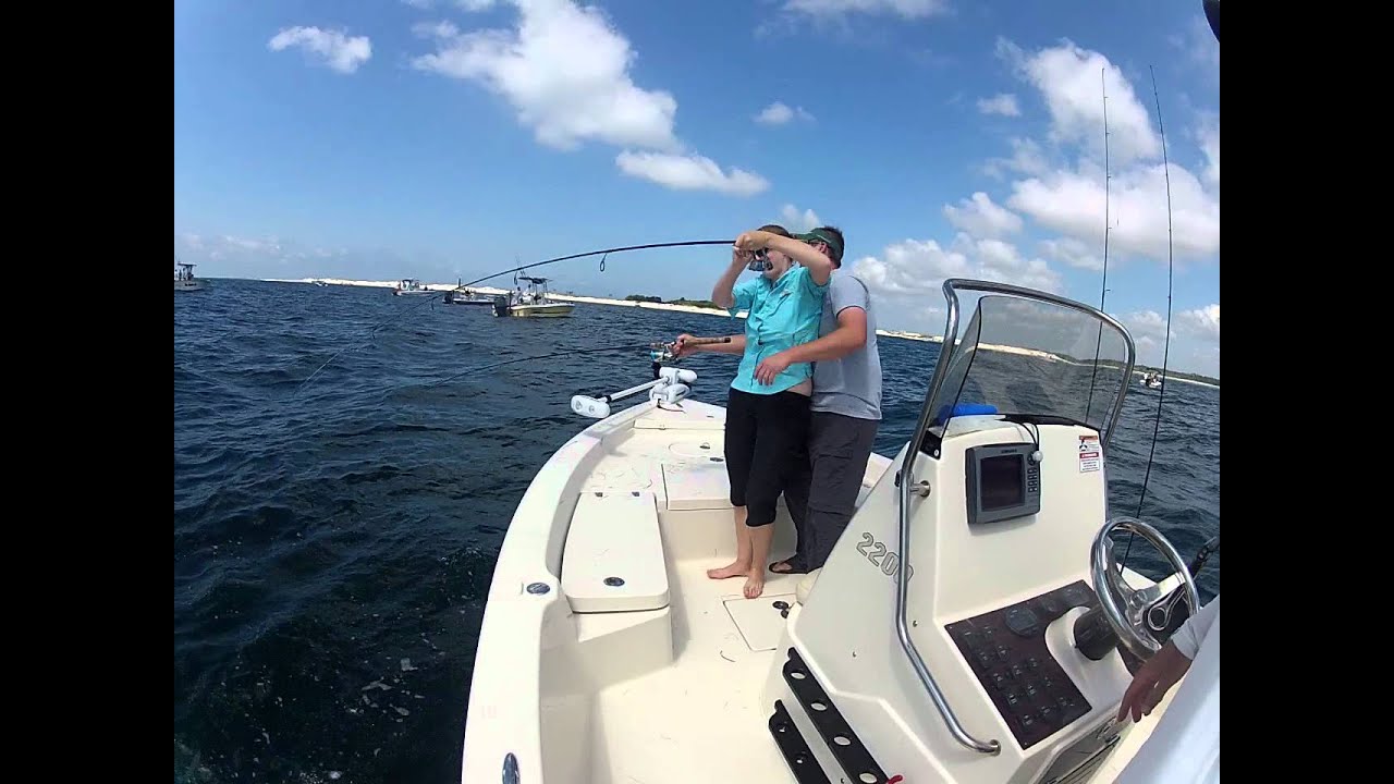 Redfish on the line then my camera takes a nose dive. - YouTube