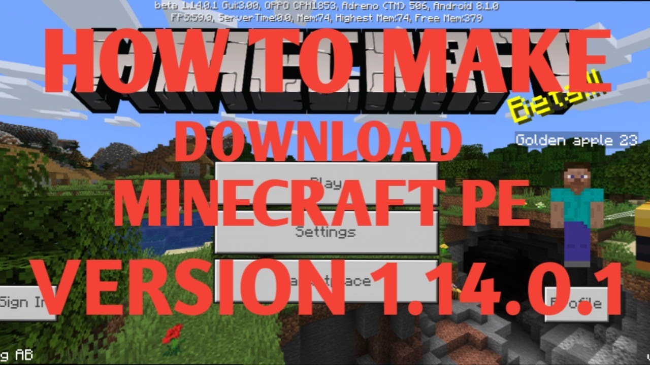 HOW TO MAKE DOWNLOAD MINECRAFT PE VERSION 1.14.0.1 - YouTube