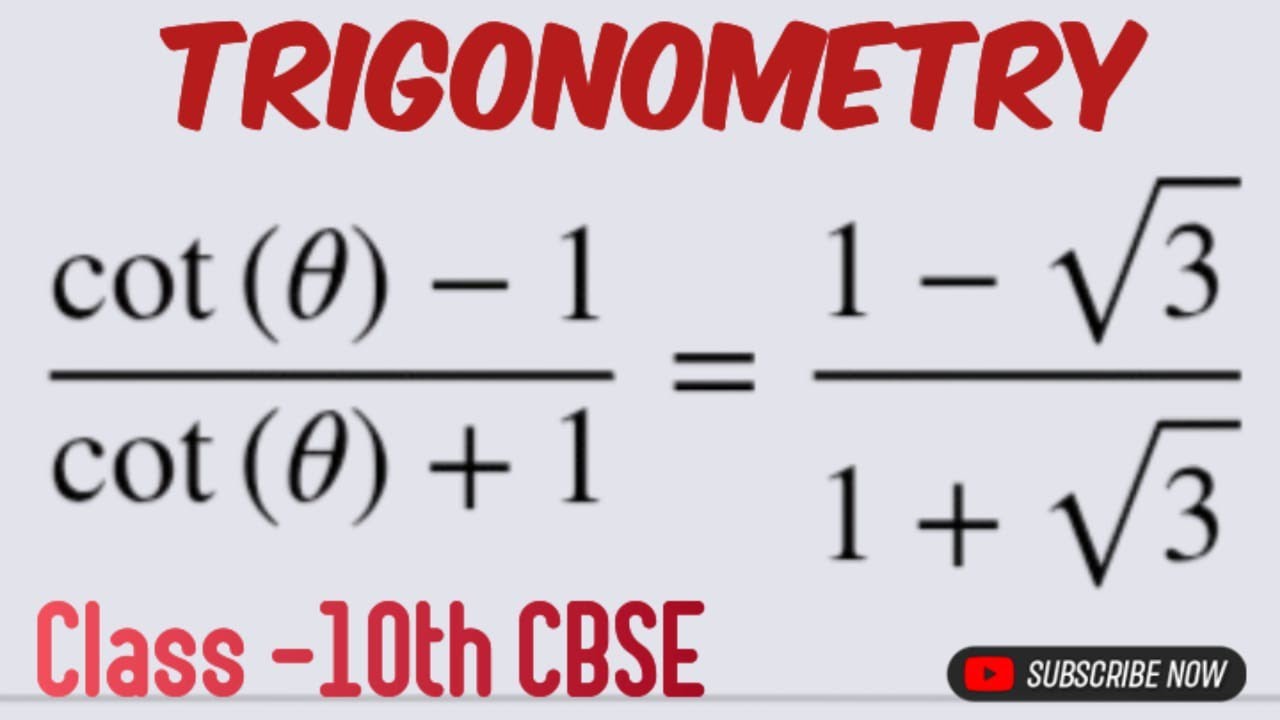 trigonometry question class 10th CBSE - YouTube