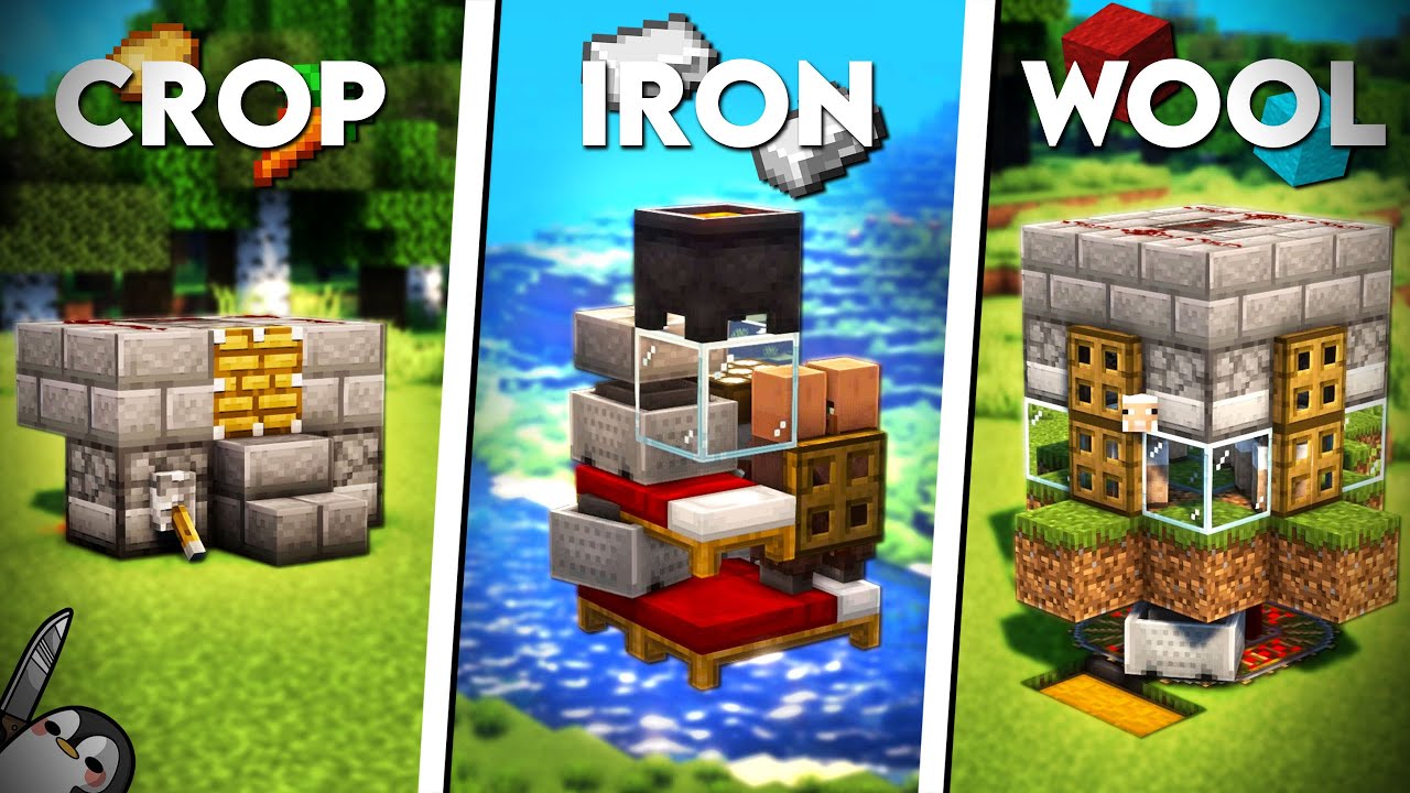 3 Mind-Blowingly TINY Minecraft Farms | Tutorial - YouTube