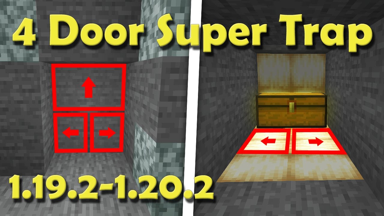 Minecraft - How to build a Sculk Sensor + Redstone, 4 Door and Floor Trap - Tutorial 1.20.0 ...