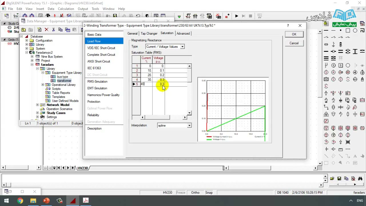 transformer in DigSilent - YouTube