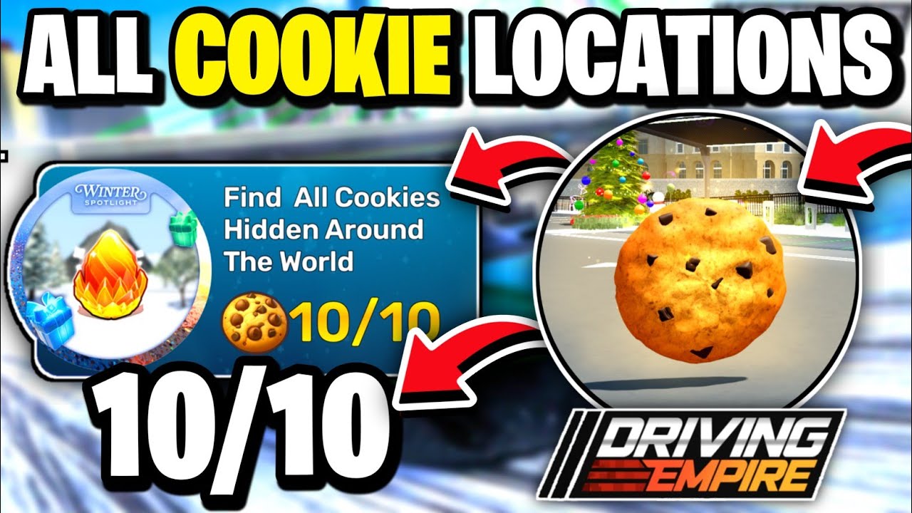 ALL COOKIE LOCATIONS IN DRIVING EMPIRE WINTER SPOTLIGHT EVENT (WINTER ...