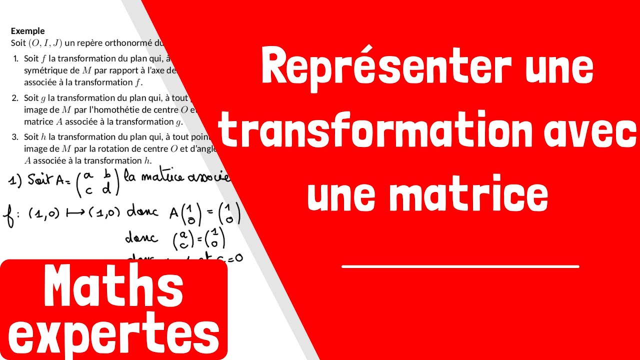 Comment représenter une transformation du plan avec une matrice ? - YouTube