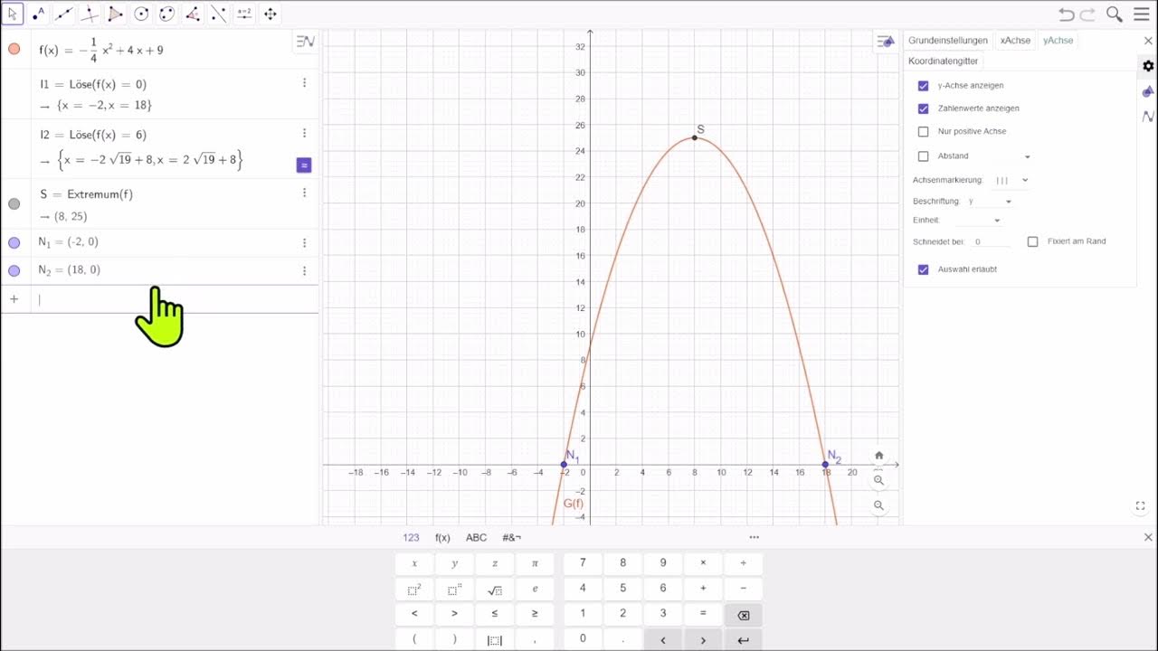 Geogebra-Tutorial Teil 2 Max-Grundig-Schule - YouTube