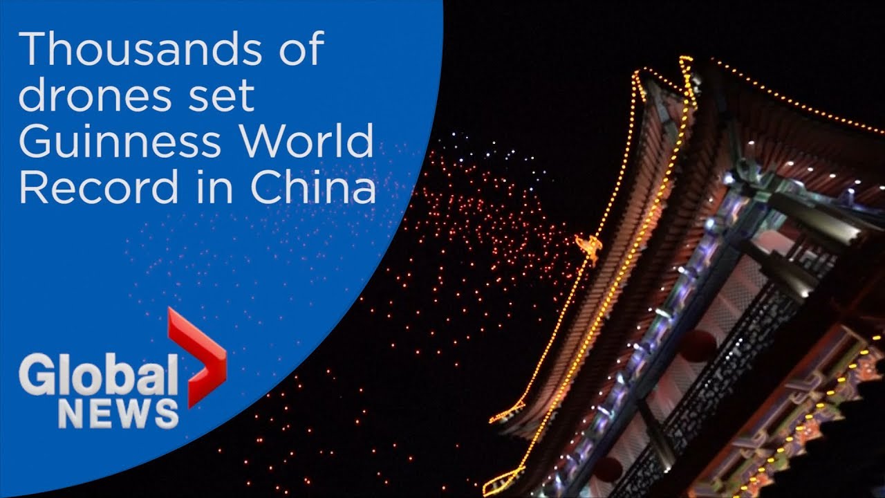 Over a thousand drones set Guinness World Record in China - YouTube