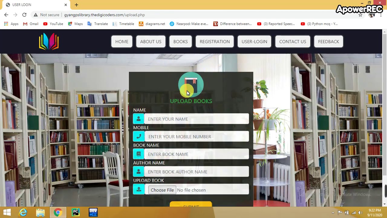 library management for collage - YouTube