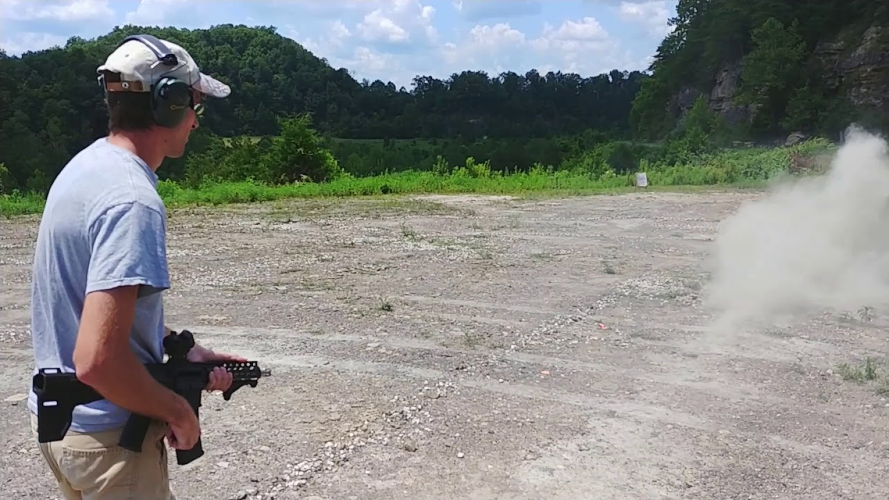 Bump-Firing on AR-9 Pistol! - YouTube