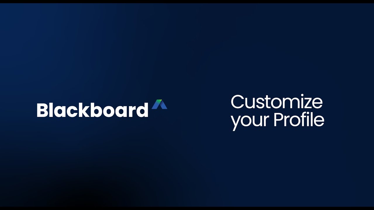 Customize your profile in Blackboard - YouTube