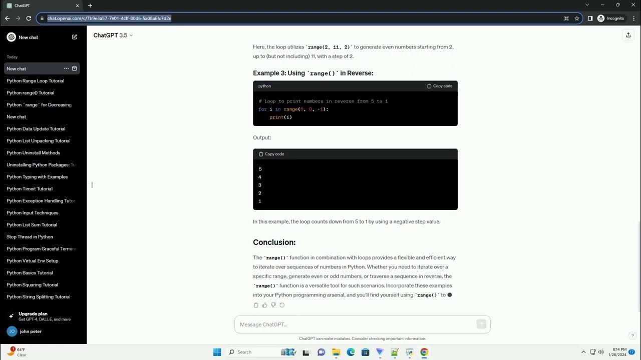 Python In Range Loop Youtube