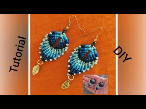 DIY|TUTORIAL|How to make leaf macrame earrings with beads |Μακραμε ...