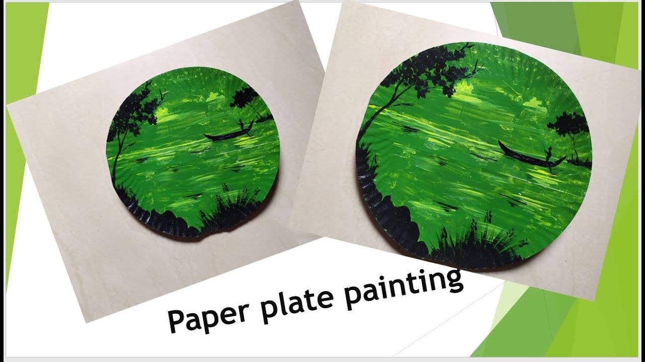 paper plate painting on acrylic color medium - YouTube