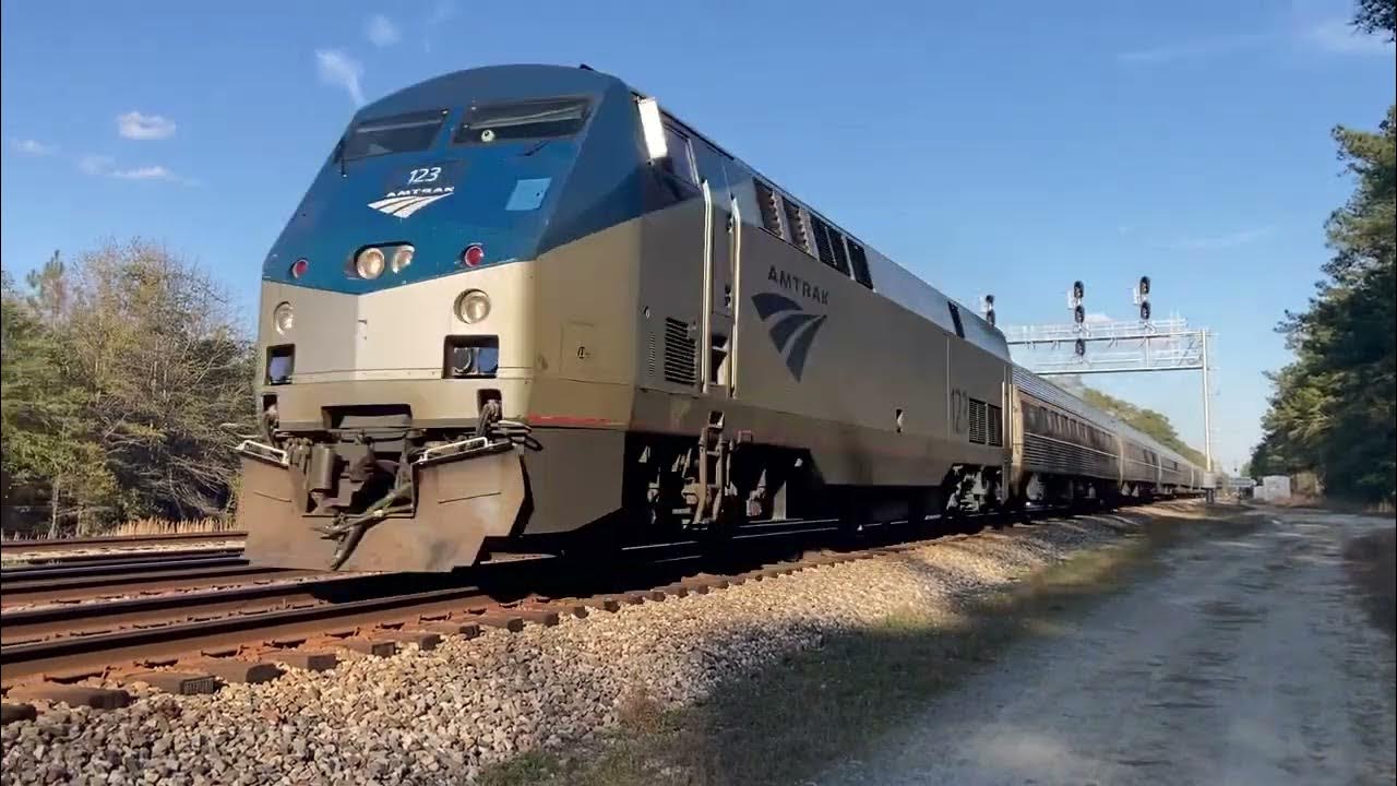 Amtrak P089 SB Engine 123 - YouTube