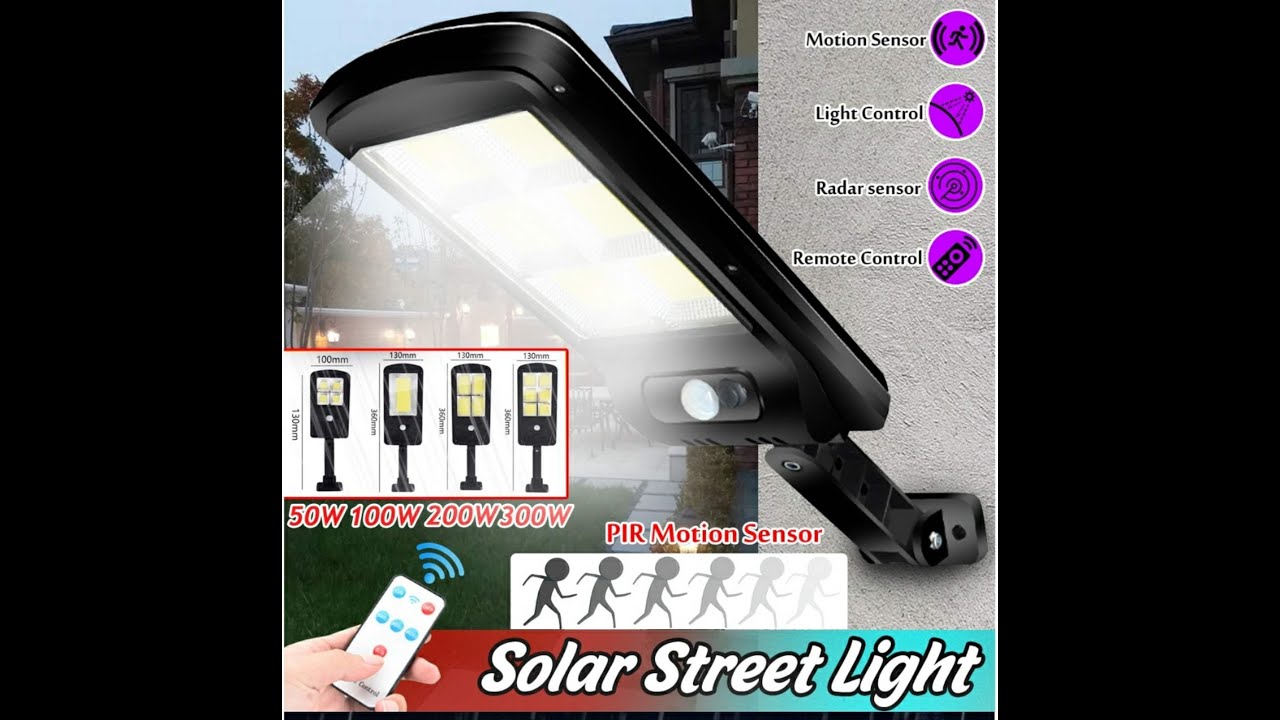 Solar Powered LED COB Light PIR Motion Sensor Lighting time 12 hours ...